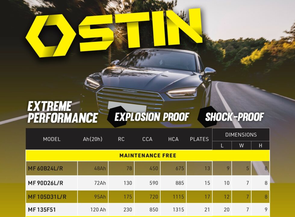 OSTIN PERFORMANCE BATTERY - Target Solutions Ltd
